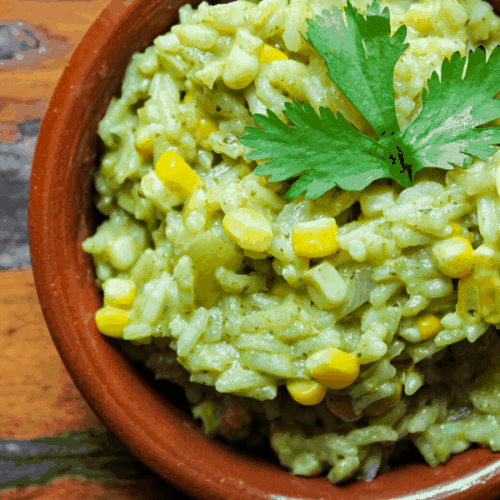 Creamy Poblano Rice with Corn - Tao of Spice