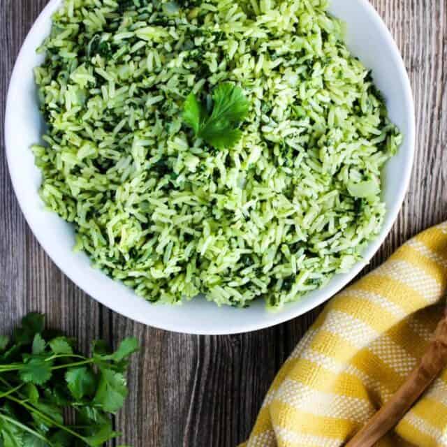 Cilantro Lime Spinach Rice - Tao of Spice
