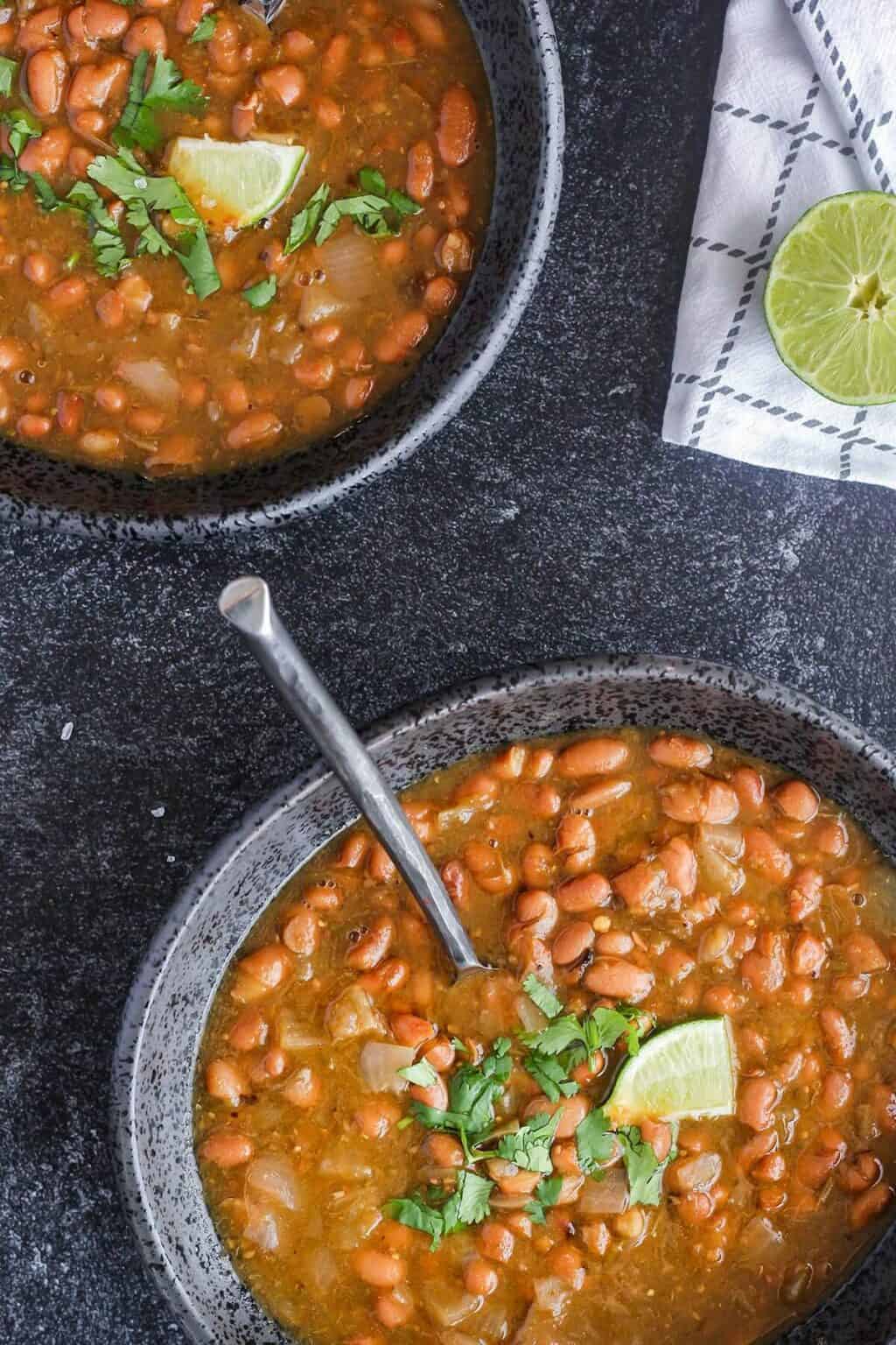 Salsa Verde Pinto Beans - Tao of Spice