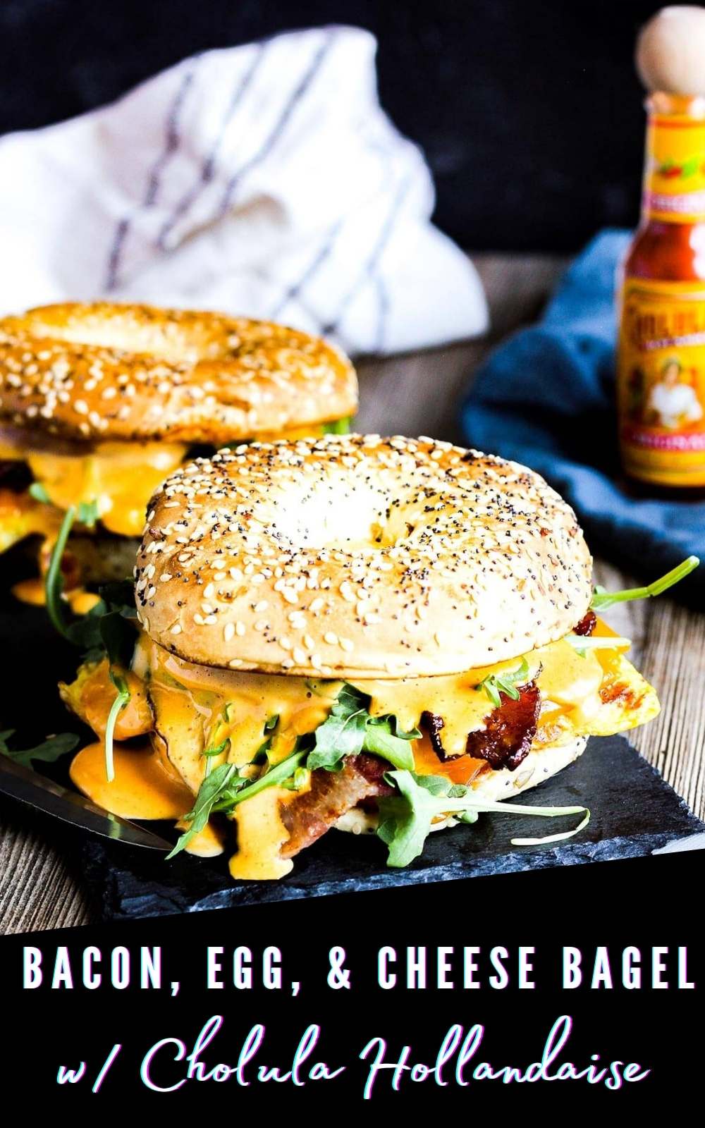 Bacon, Egg, and Cheese Bagel w/ Cholula Hollandaise - Tao of Spice