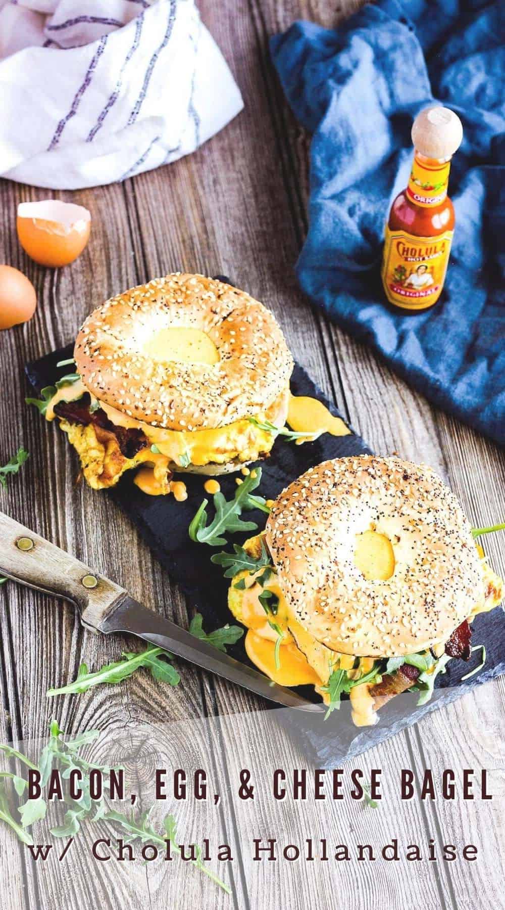 Bacon, Egg, and Cheese Bagel w/ Cholula Hollandaise - Tao of Spice