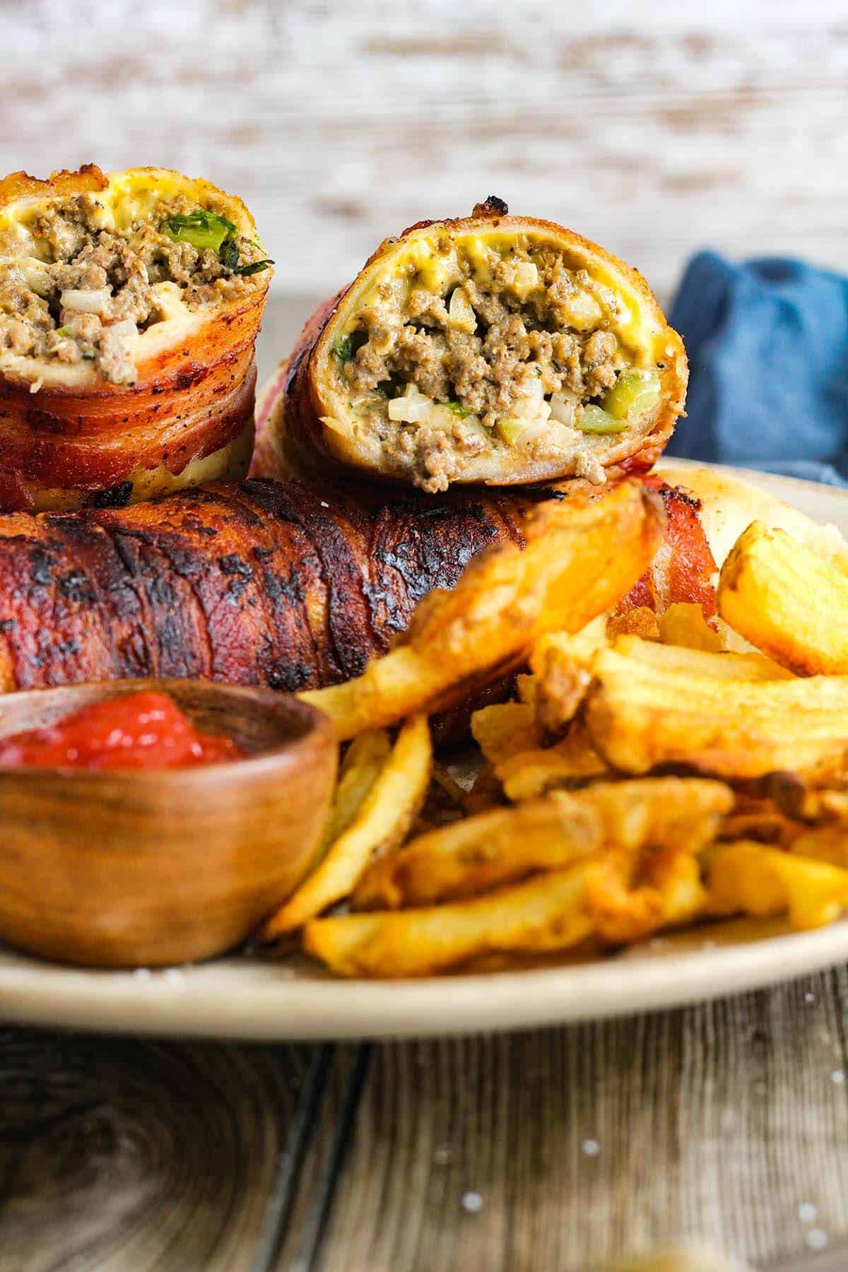 Bacon-Wrapped Cheeseburger Burritos - Tao of Spice