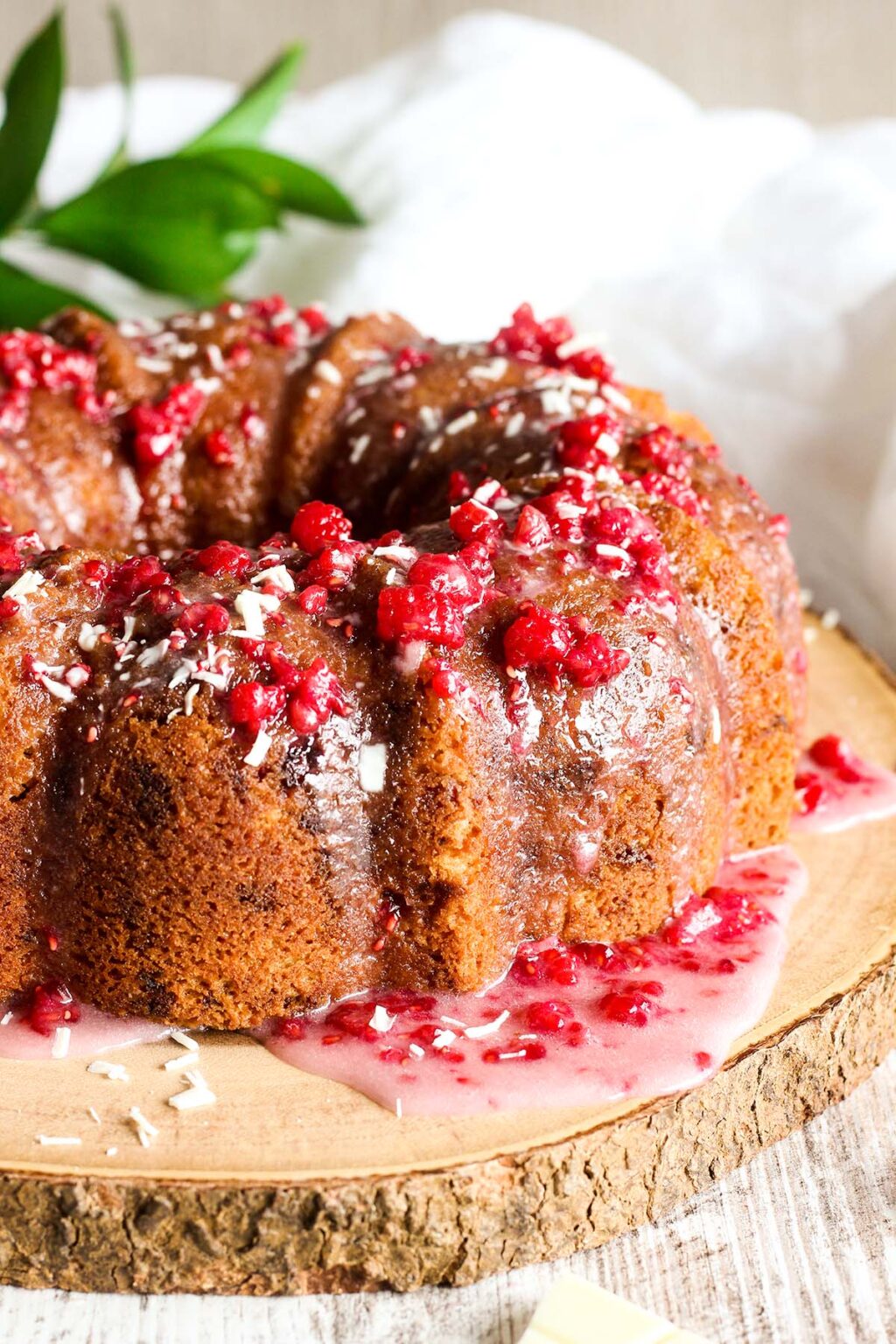 Raspberry White Chocolate Bundt Cake - Tao of Spice