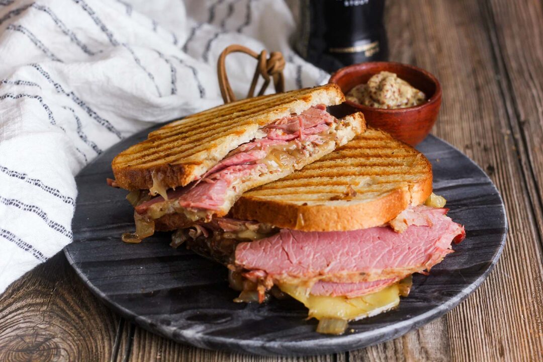 Corned Beef on Rye with Guinness Braised Onions - Tao of Spice